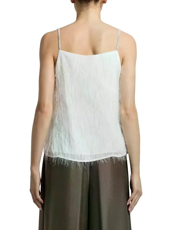 Peserico Square Neck Spaghetti Strap Top - White