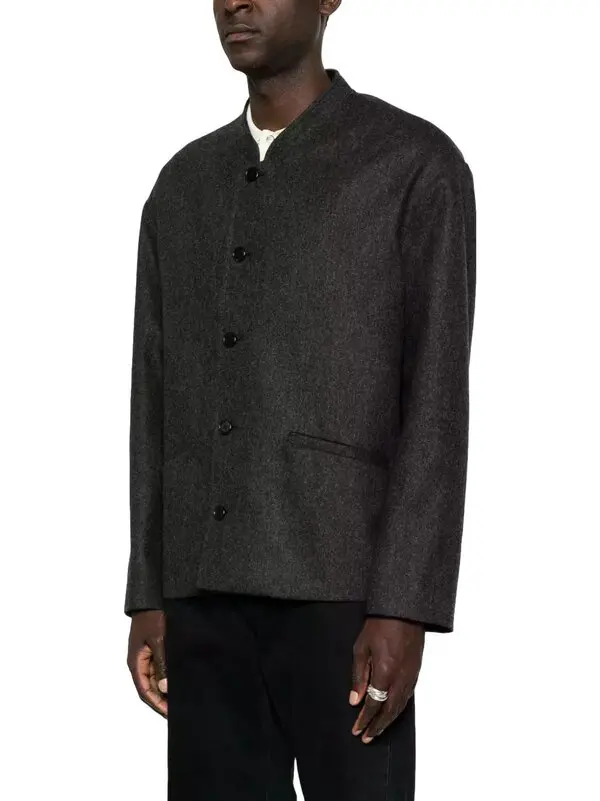 JIL SANDER Band Collar Single-breasted Jacket - Grey
