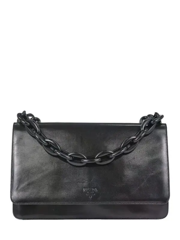 Prada Chain-link Shoulder Bag - Black