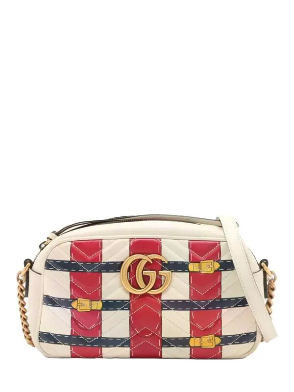Gucci Marmont Matelasse Leather Trompe L'oeil Crossbody Bag - White
