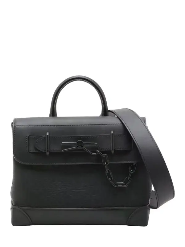 LOUIS VUITTON Monogram Taurillon Steamer Pm Satchel - Black