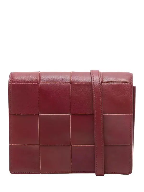 Bottega Veneta Maxi Intrecciato Cassette Crossbody Bag - Red