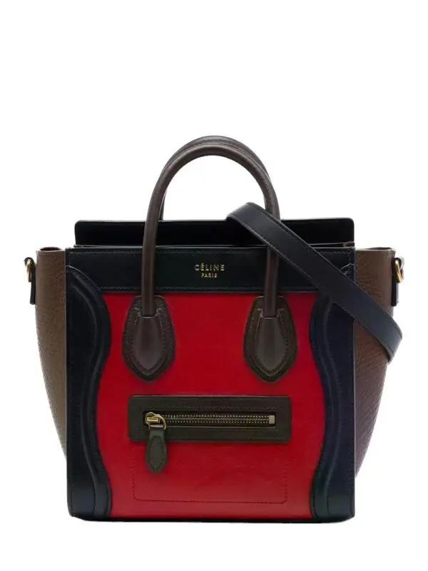 Celine Nano Luggage Satchel In Tricolor Leather - Multicolour