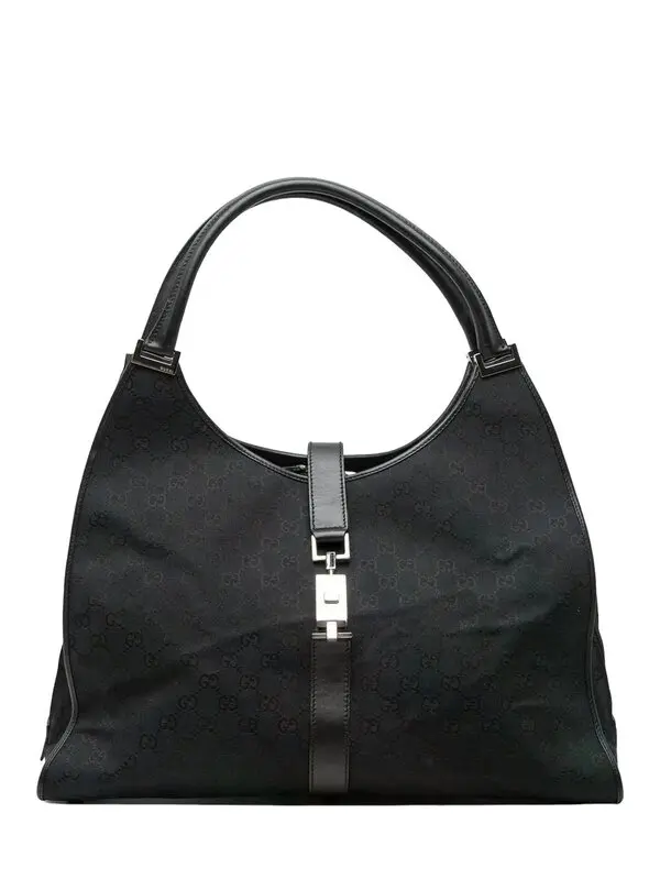 Gucci Gg Canvas Jackie Bardot Travel Bag - Black