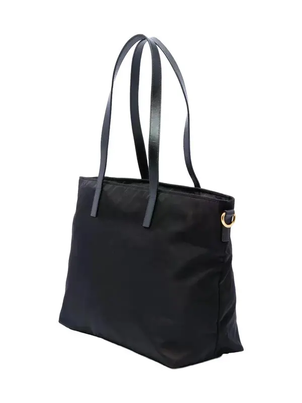 Prada Saffiano Trimmed Tessuto Satchel - Black