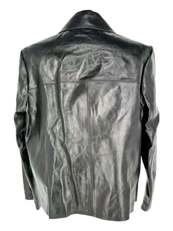 AMI Paris Single-breasted Leather Blazer - Black