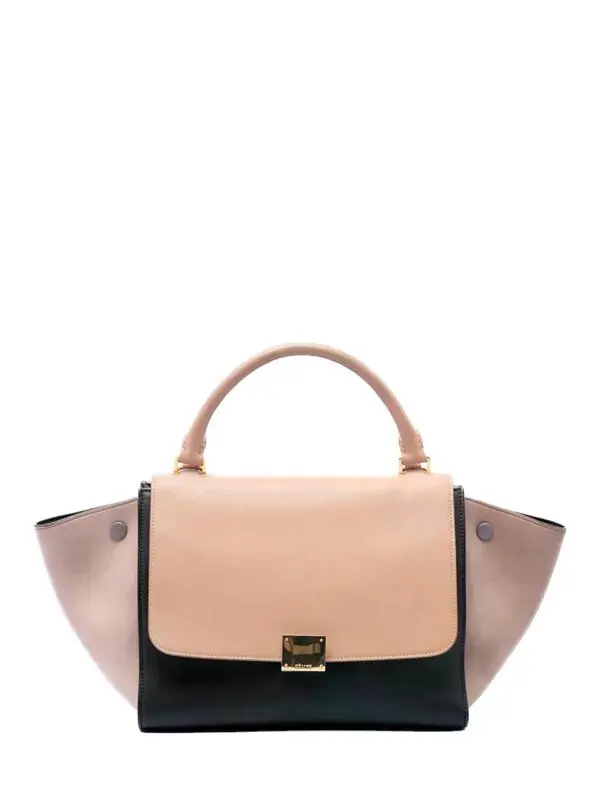 Celine Leather Trapeze Satchel - Black
