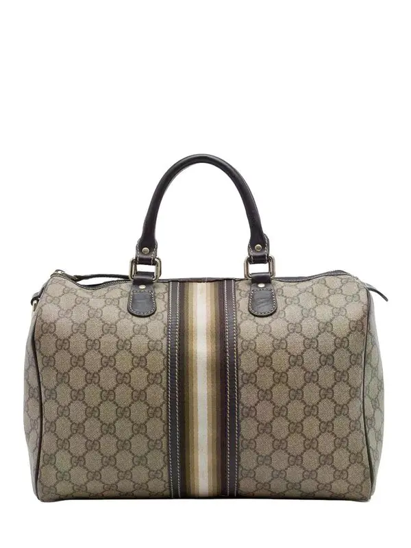 Gucci Gg Supreme Joy Web Boston Bag - Neutrals