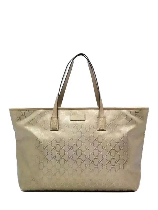 Gucci Large Gg Imprimé Tote Bag - Gold