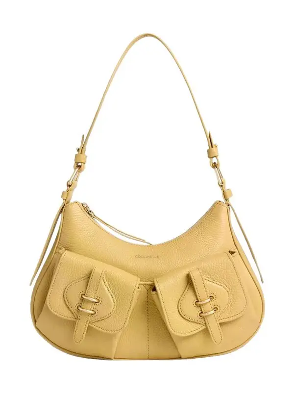 COCCINELLE Mavery Grained Leather Small Shoulder Bag - Yellow