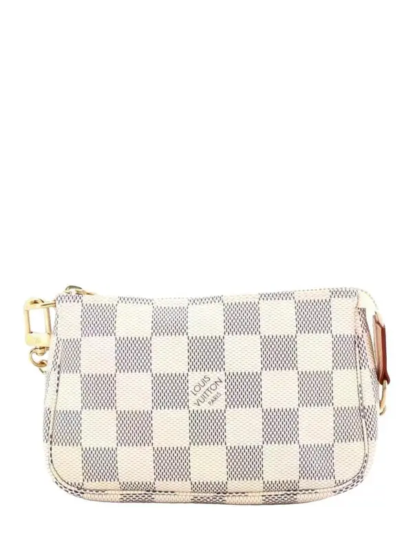 LOUIS VUITTON Pochette Accessoires Damier Mini Clutch Bag - White