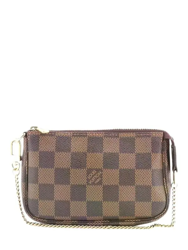 LOUIS VUITTON Pochette Accessoires Damier Mini Clutch Bag - Brown