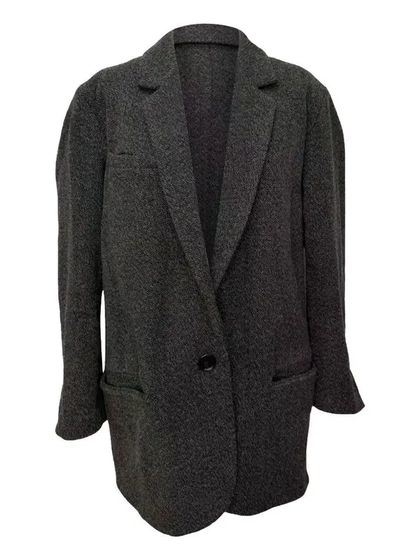 ISABEL MARANT VINTAGE Tweed Peacoat Wool Blazer - Grey