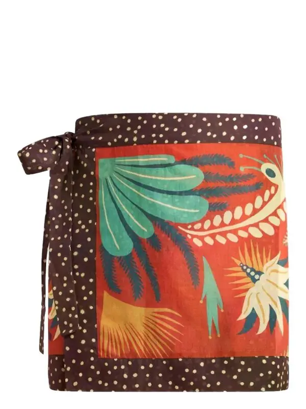 Etro X Tabby Booth Cotton Cover-up Mini Skirt - Red