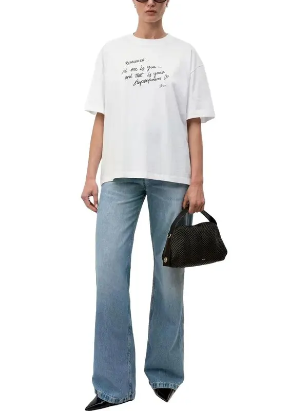BOSS Marlene High-waisted Regular-fit Jeans In Cross-hatch Denim - Blue