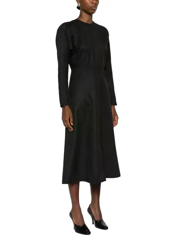 Victoria Beckham Long-sleeve Midi Dress - Black