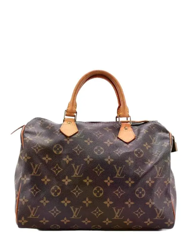 LOUIS VUITTON Speedy Handbag Monogram Canvas 30 Satchel - Brown
