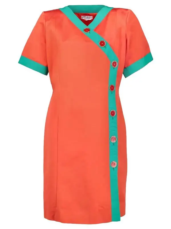 Saint Laurent Rive Gauche Button-up Mini Dress - Orange