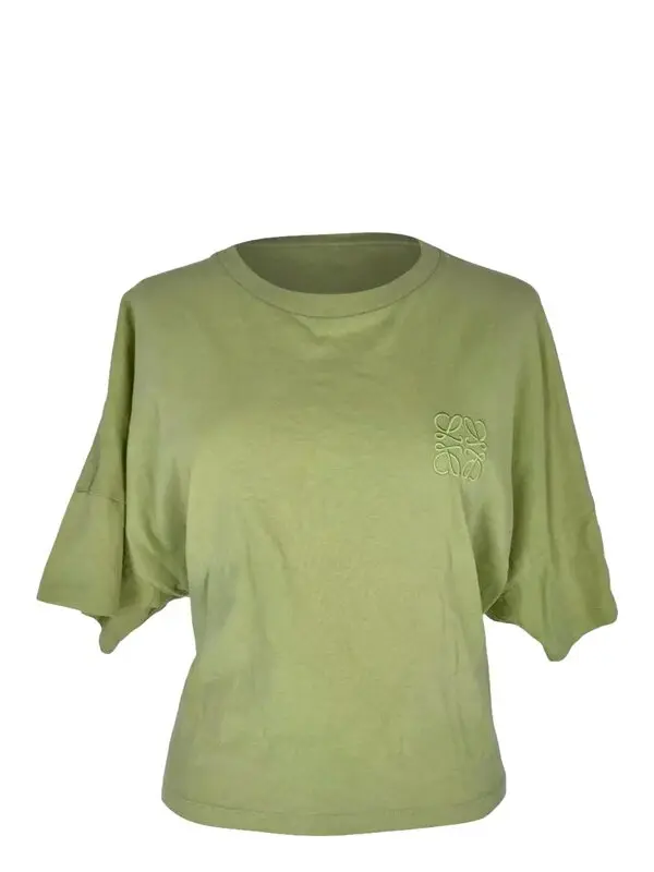 Loewe Anagram Embroidered Cotton T-shirt - Green
