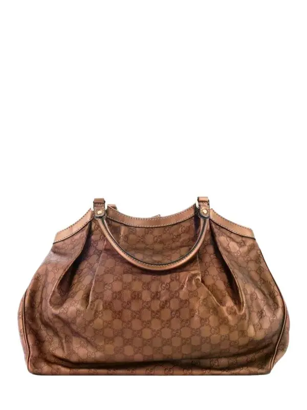 Gucci Sukey Ssima Leather Large Tote Bag - Brown