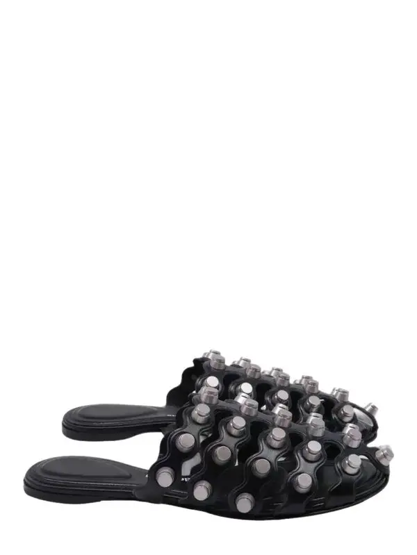 ALEXANDER WANG Studded Leather Mules - Black