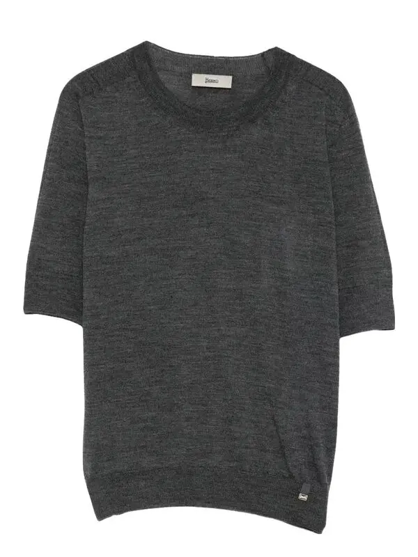 Herno Short-sleeve Crew Neck Sweater - Grey