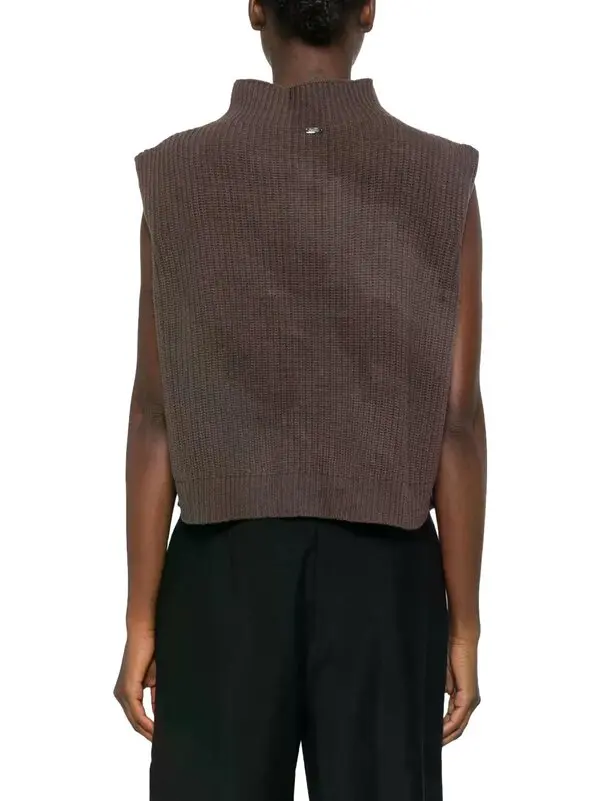 Herno Sleeveless High-neck Sweater - Brown
