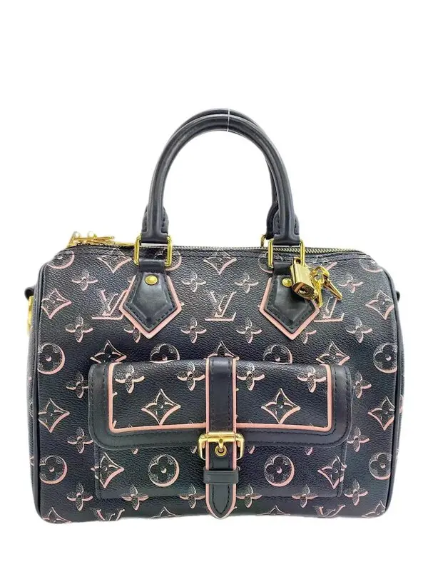 LOUIS VUITTON Speedy Bandoulière Monogram Tote Bag - Black