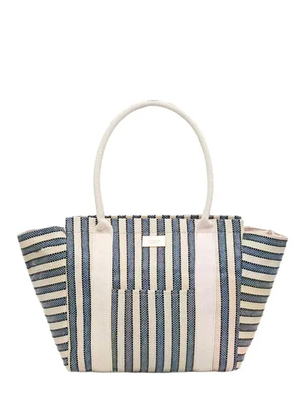 MORGAN Striped Tote Bag - Neutrals