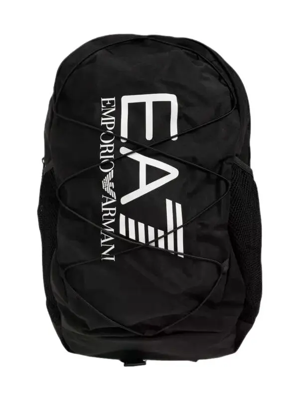 EA7 Logo Print Backpack - Black