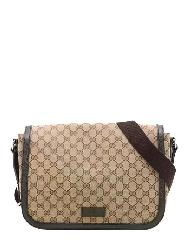 Gucci Gg Canvas Flap Crossbody Bag - Neutrals