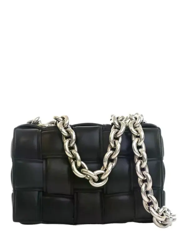 Bottega Veneta Nappa Intrecciato Padded Chain Cassette Satchel - Black