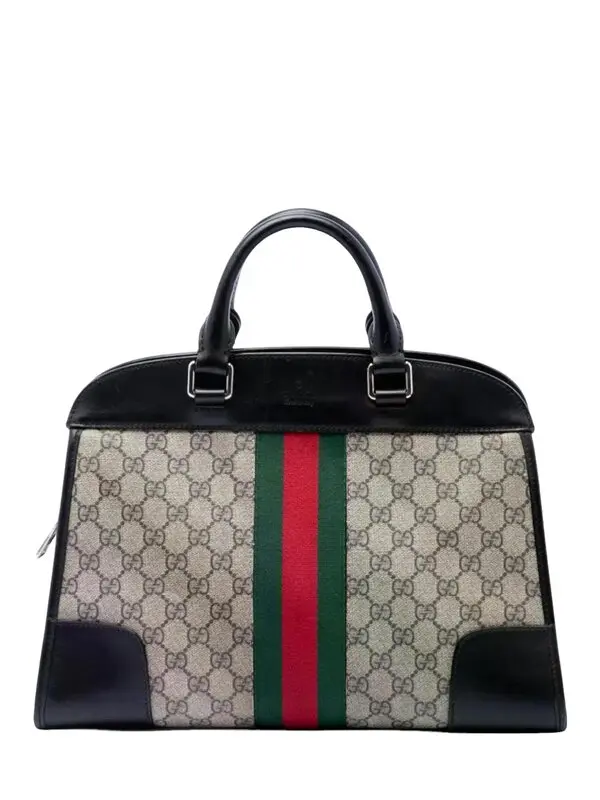 Gucci Gg Supreme Web Dome Top Handle Bag Satchel - Neutrals