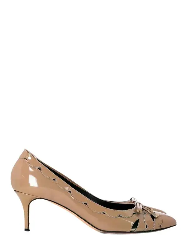 Oscar De La Renta Scallop Bow Detail Pumps - Brown