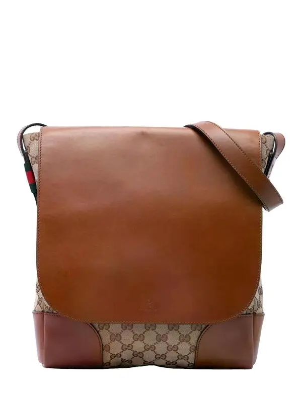 Gucci Gg Canvas And Calfskin Crossbody Bag - Neutrals