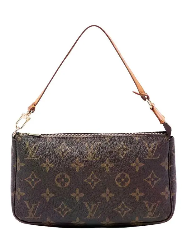 LOUIS VUITTON 2001 Monogram Pochette Accessoires Shoulder Bag - Brown
