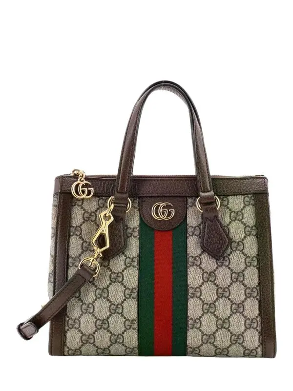 Gucci Ophidia Top Handle Gg Coated Canvas Small Tote Bag - Brown