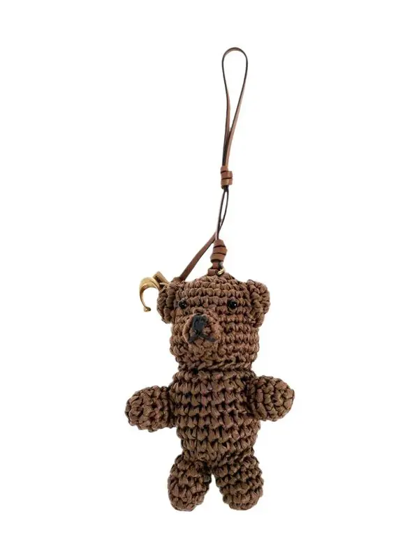 COACH Woven Teddy Bear Charm - Brown