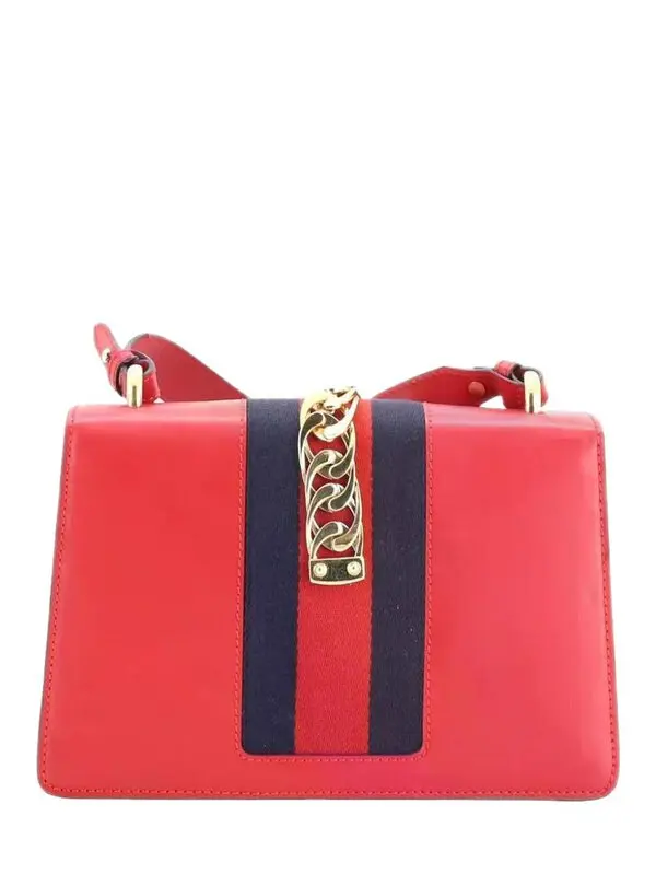 Gucci Sylvie Leather Small Shoulder Bag - Red