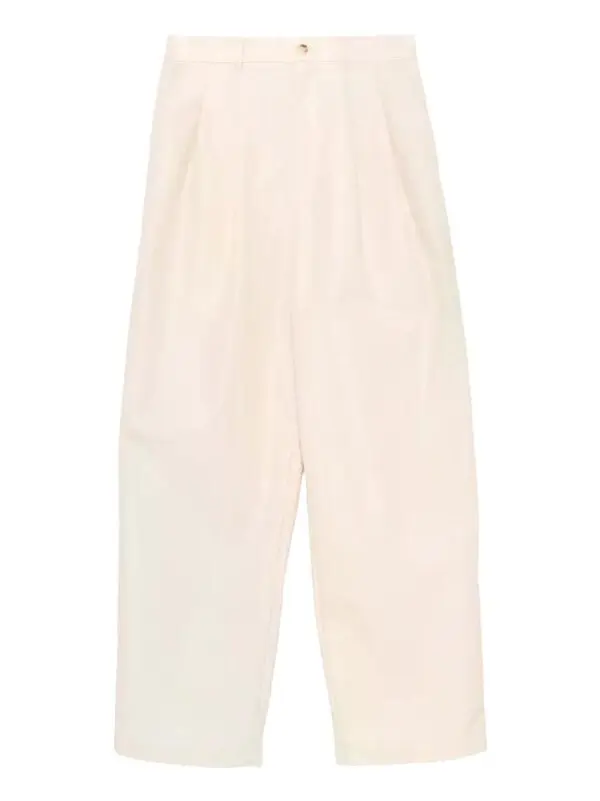 Wardrobe.NYC Beige Pleated Palazzo Pants - Neutrals