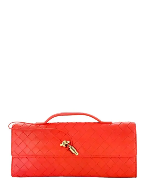 Bottega Veneta Andiamo Top Handle Clutch Bag - Orange