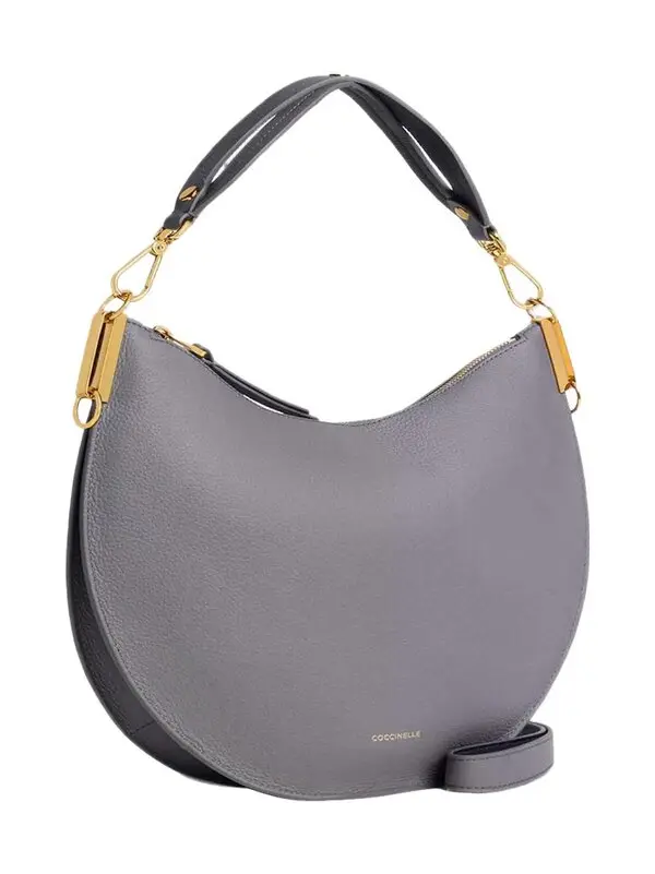 COCCINELLE Medium Sunup Crescent Shoulder Bag - Grey