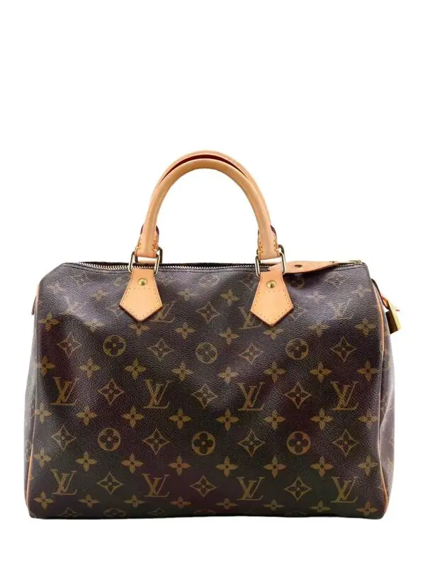 LOUIS VUITTON Speedy Handbag Monogram Canvas 30 Satchel - Brown