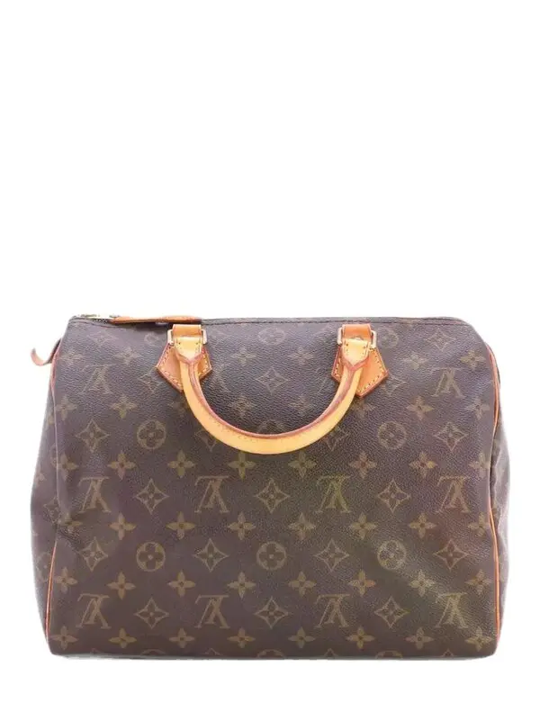 LOUIS VUITTON Speedy Satchel Monogram Canvas Handheld Bag - Brown