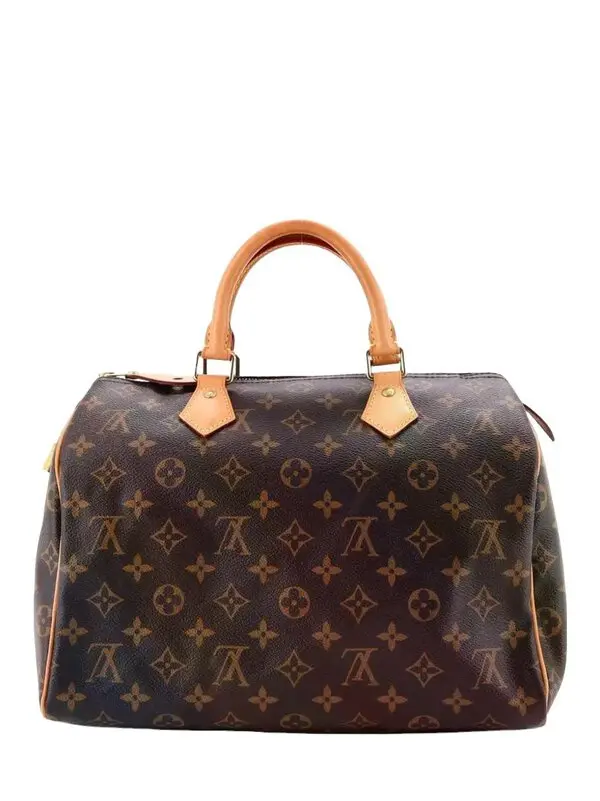 LOUIS VUITTON Monogram Canvas Speedy 30 Satchel Handbag - Brown