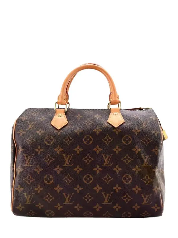LOUIS VUITTON Monogram Canvas Speedy 30 Satchel Handbag - Brown