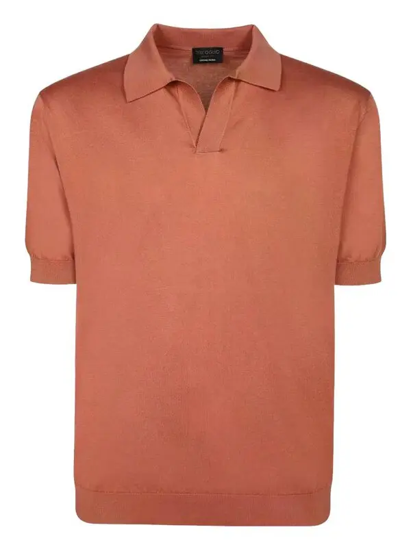 DELL'OGLIO Short-sleeve Polo-collar T-shirt - Orange