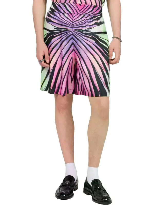 Roberto Cavalli Graphic Print Elasticated Waist Shorts - Black