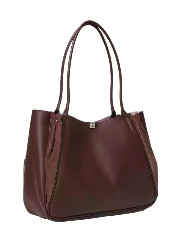 COCCINELLE Suede Panelled Shoulder Bag - Red