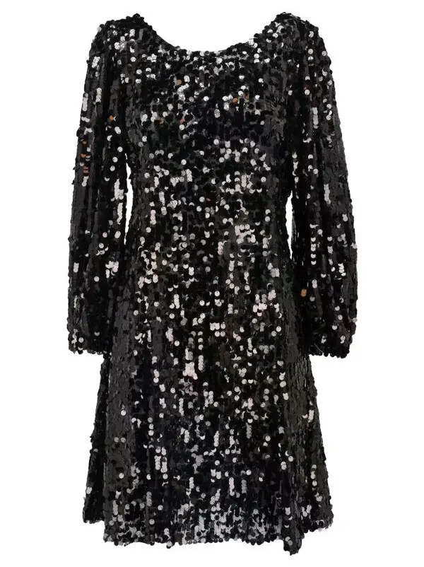 Dolce & Gabbana Sequined Long-sleeve Mini Dress - Black